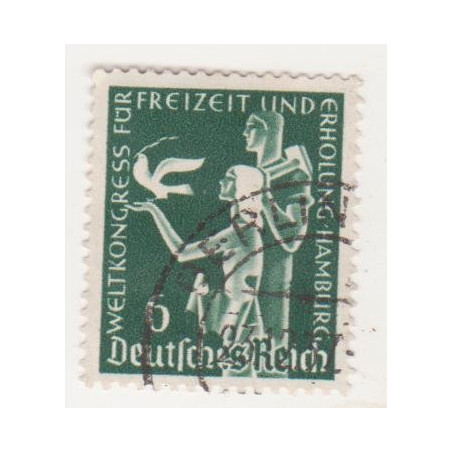 Timbre poste Deutsches Reich Weltkongress Hamburg 6 Pfennig oblitéré