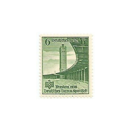 Timbre poste Deutsches Reich Breslau 1938 6 Pfennig Neuf