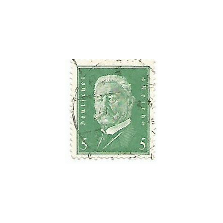 Timbre poste Maréchal von Hindenburg 5 Pfennig oblitéré