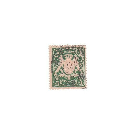 Timbre poste de 5 Pfennig BAYERN oblitéré
