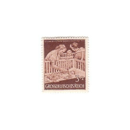 Timbre poste GrossDeutsches Reich 10 Jahre Winterhilfswerk Mutter und ...