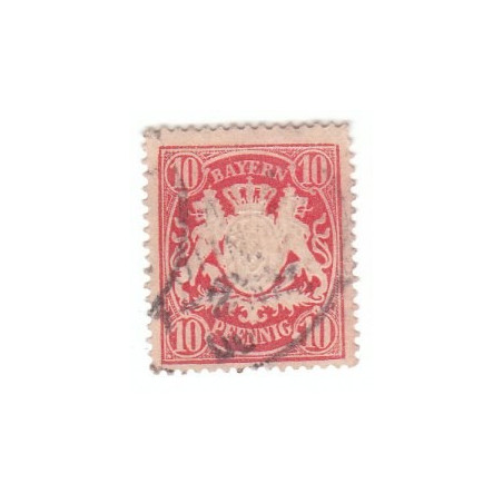 Timbre de 10 Pfennig BAYERN oblitéré