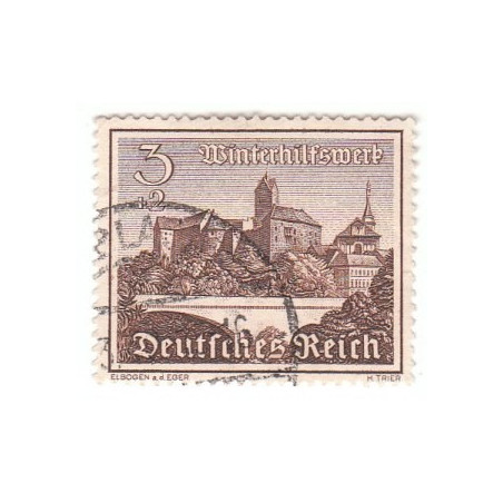 Timbre poste Deutsches Reich Winterhilfswerk 3+2 Pfennig oblitéré